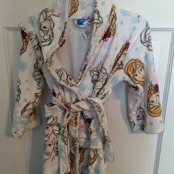 Disney | Pajamas | Anna Elsa White Frozen Belted Robe Disney Girls Sz 6 ...